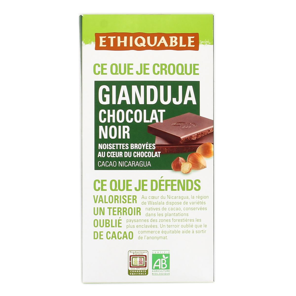 ETHIQUABLE – Gianduja chocolat noir | Patafran